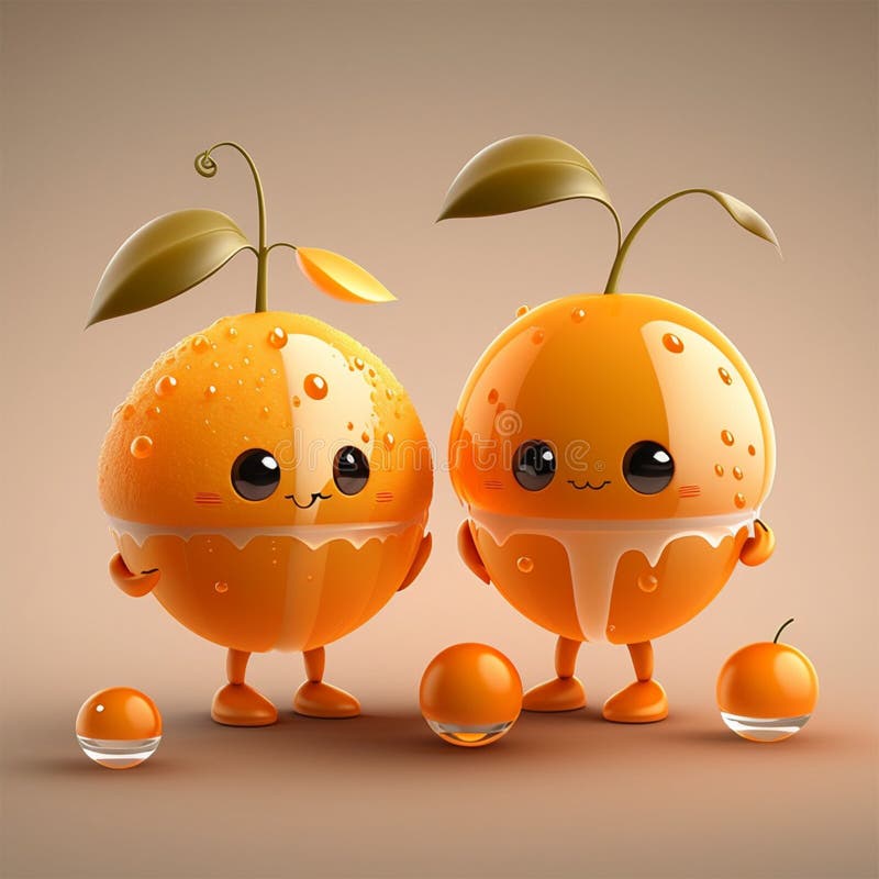 Cute orange characters stock image. Image of fresh, cute - 268313547