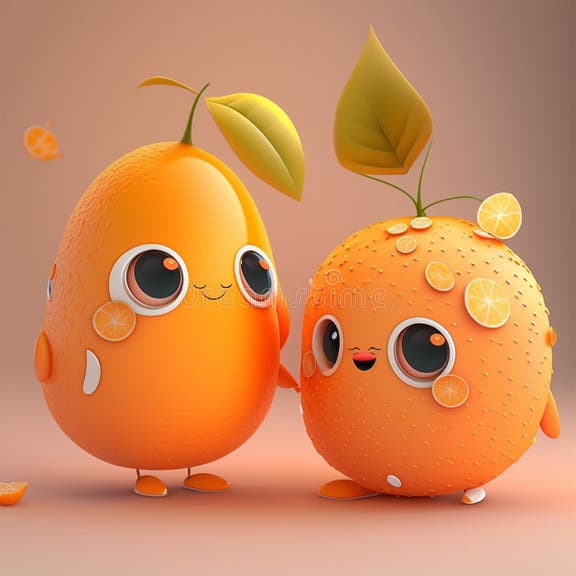Cute orange characters stock image. Image of vegetarian - 268313549