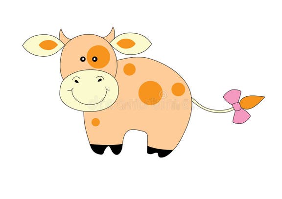 Cute orange cow stock illustration. Illustration of farm - 11245032