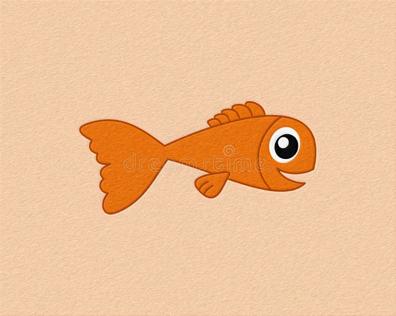 A Cute Orange Fish Swimming in Its Environment with Orange Texture ...