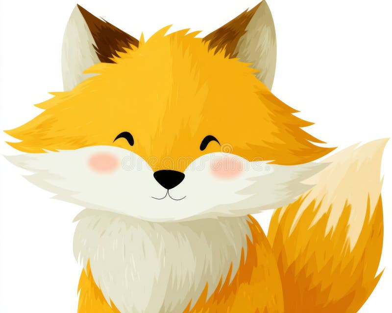 Cute Orange Fluffy Fox Cartoon Illustration Stock Illustrations – 2,402 ...