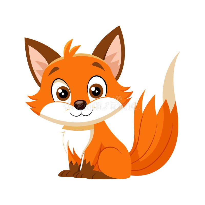 Cute Orange Fox Cartoon Character Design Stock Vector - Illustration of ...