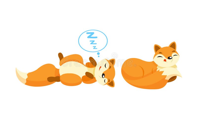 Cute Orange Fox Cuddling with Its Cub and Waving Paw Vector Set Stock ...