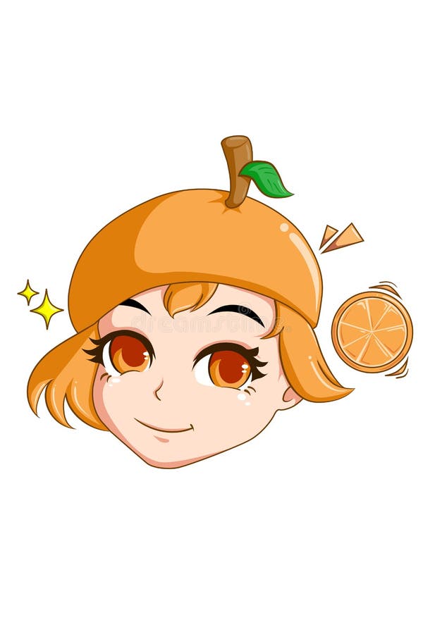 Cute Orange Girl Character Illustration Stock Vector - Illustration of ...