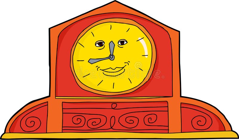 Ornate Mantle Clock Outline Stock Illustration - Illustration of ...