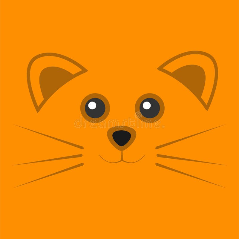 Cute Orange Mouse Face Background Illustration Stock Vector ...