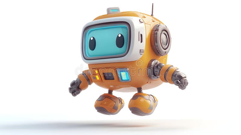 Cute Orange Robot stock image. Image of electronic, graphic - 369464789