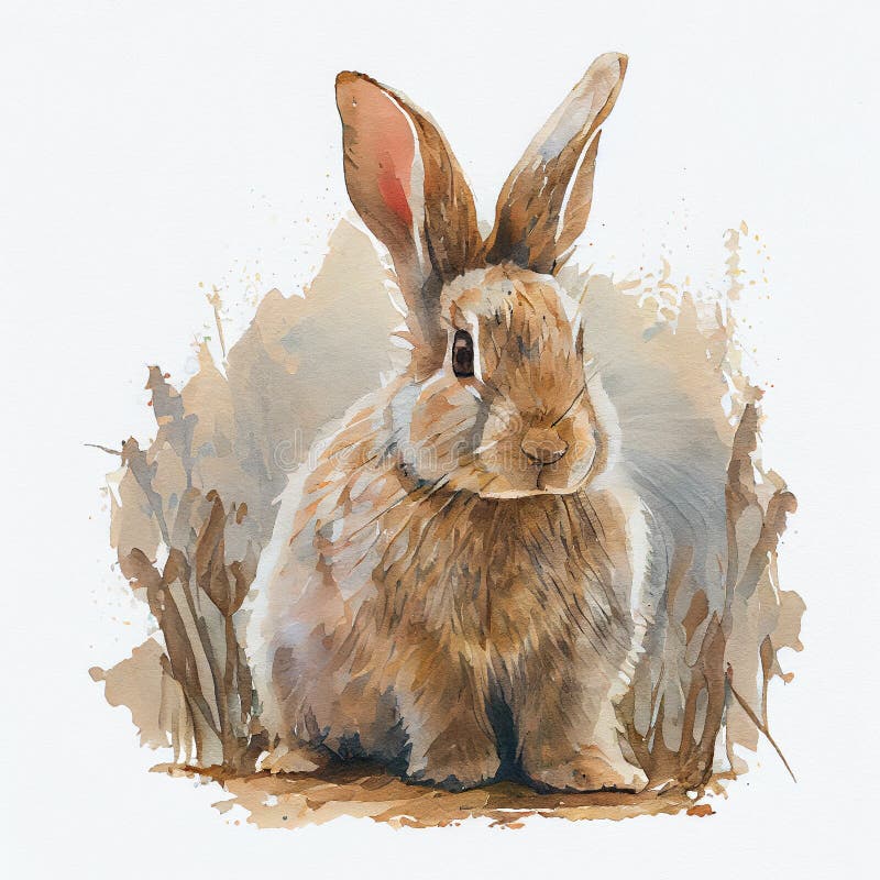 Cute Orange Rabbit, Ai Illustration Stock Illustration - Illustration ...