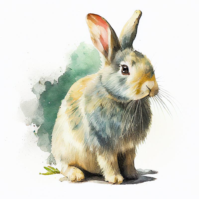 Cute Orange Rabbit, Ai Illustration Stock Illustration - Illustration ...