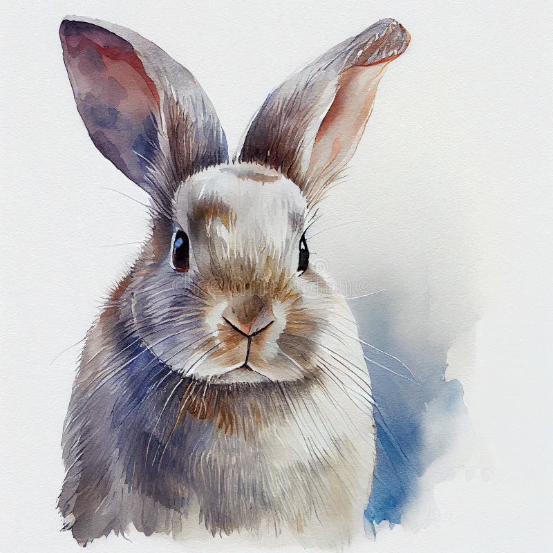 Cute Orange Rabbit, Ai Illustration Stock Illustration - Illustration ...