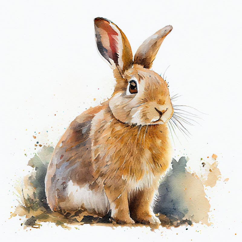 Cute Orange Rabbit, Ai Illustration Stock Illustration - Illustration ...