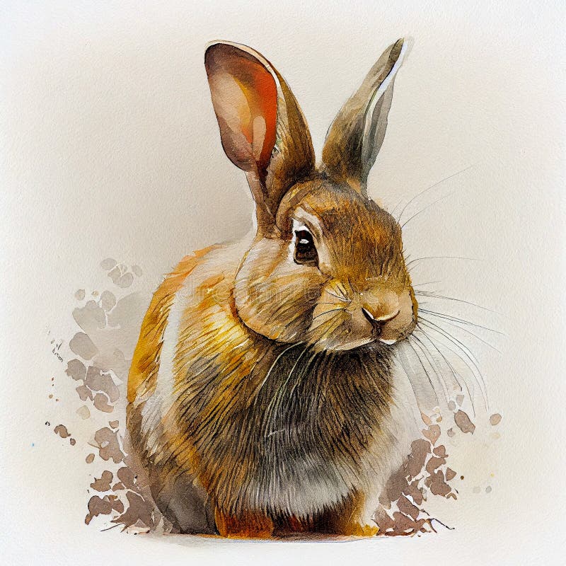 Cute Orange Rabbit, Ai Illustration Stock Illustration - Illustration ...