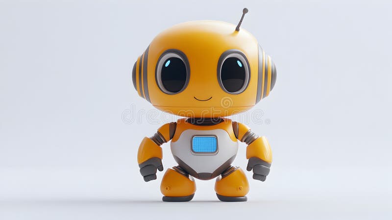 Adorable AI Robot stock photo. Image of computer, display - 369464800