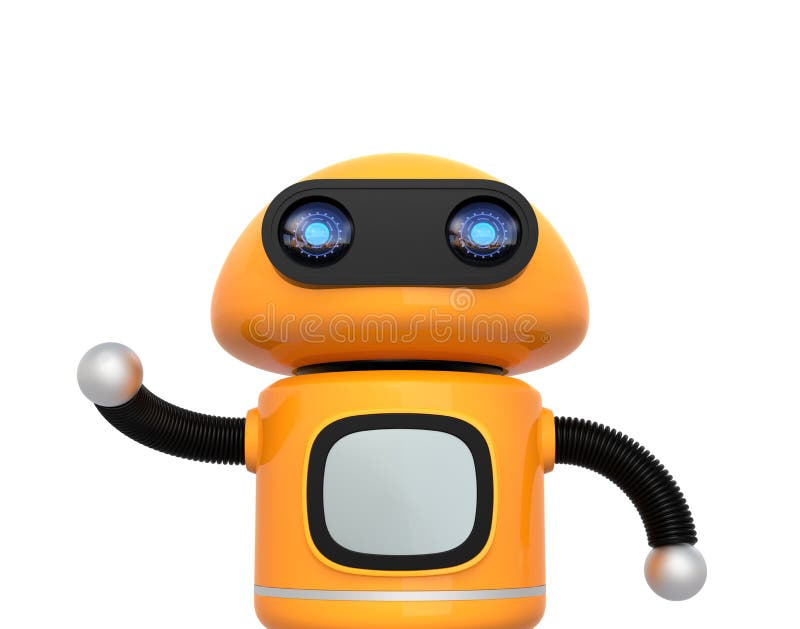 Cute orange robot stock illustration. Illustration of mascot - 91706961