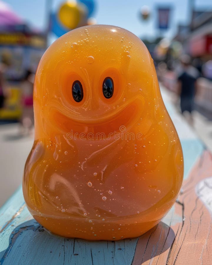 Cute Orange Rubber Duck with Smiling Face Stock Illustration ...