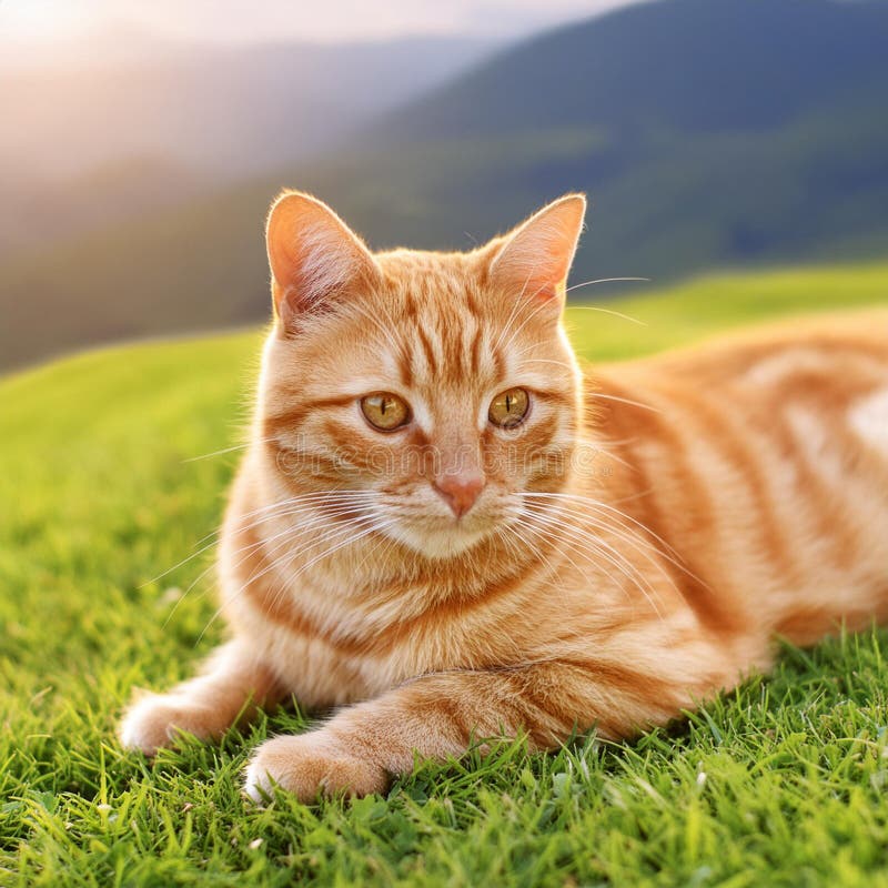 Cute Orange Tabby, AI Generated Stock Illustration - Illustration of ...