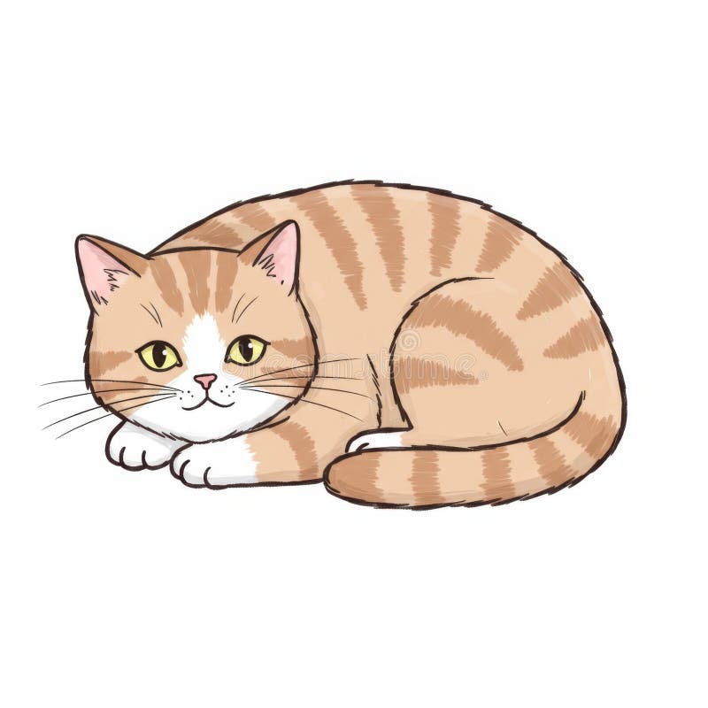 Cute Orange Tabby Cat Illustration Stock Illustration - Illustration of ...