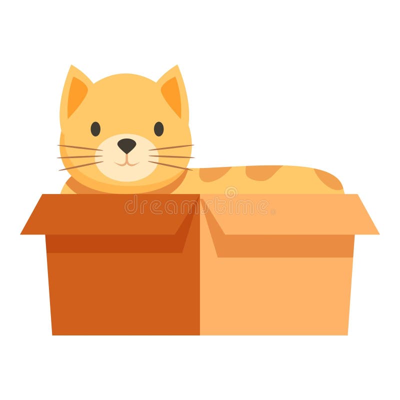 Cute Orange Tabby Cat Relaxing in a Cardboard Box Stock Vector ...