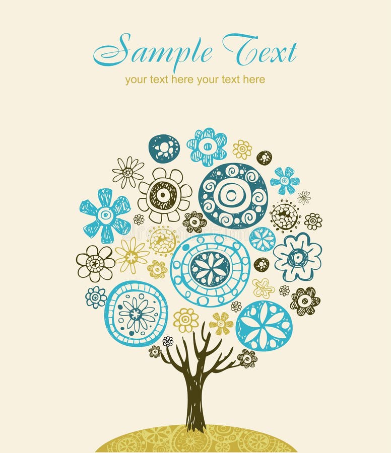 Ornate tree stock vector. Illustration of line, leaf - 48983656