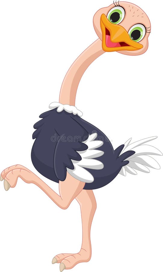 Ostrich Cartoon Hiding Its Head In The Hole Stock Vector - Illustration ...