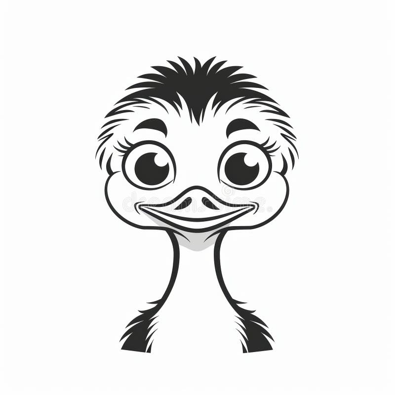 Cute Ostrich Vector Logo Design Suitable for Various Uses Stock ...