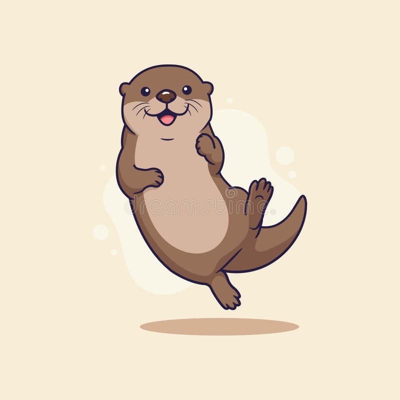 Cute Otter with a Happy Pose. Vector Illustration Stock Vector ...