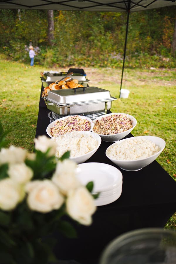 Cute outdoor buffet set up stock image. Image of cuisine - 268372585
