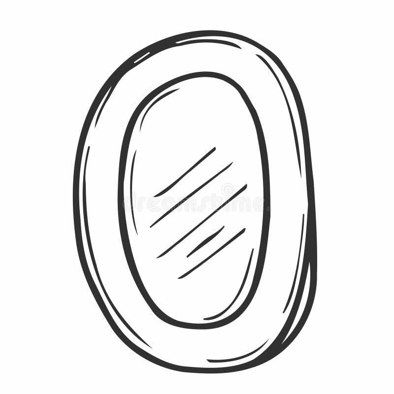 Cute Oval Frame Template. Doodle Mirror Stock Vector - Illustration of ...
