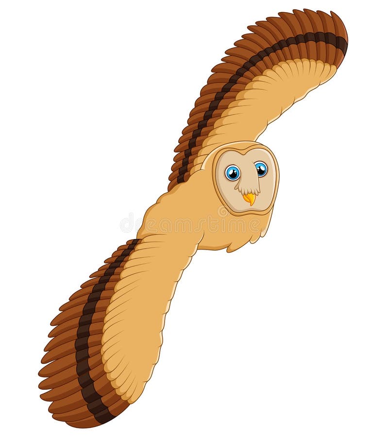 Cute owl cartoon flying stock vector. Illustration of fauna - 67074828