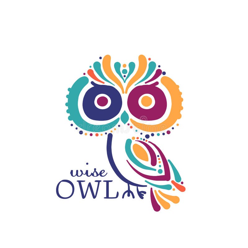 Cute Owl Colorful, Logo Design Template Stock Vector - Illustration of ...