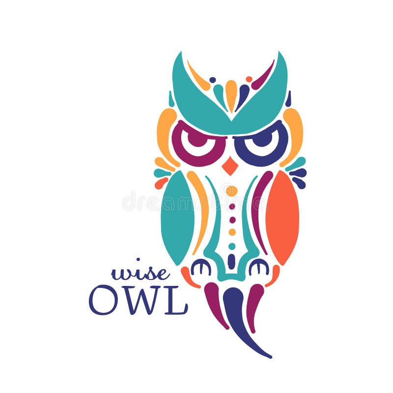 Cute Owl Colorful, Logo Design Template Stock Vector - Illustration of ...