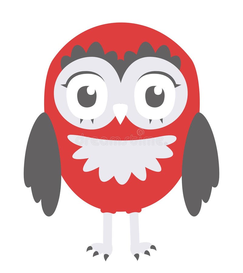 Cute owl front view. stock vector. Illustration of standing - 272147423