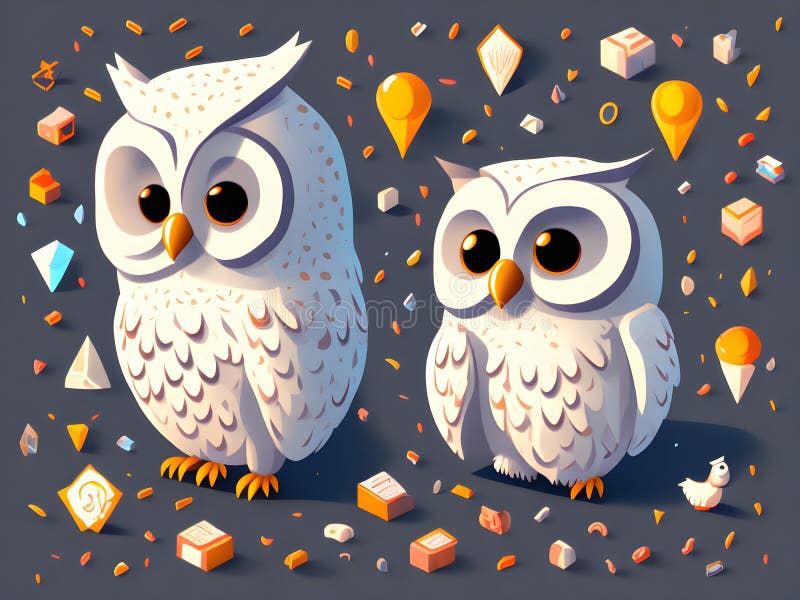 Cute Owl, Generative AI Illustration Stock Illustration - Illustration ...