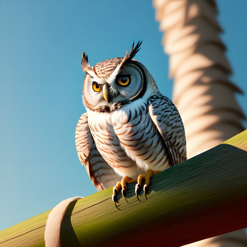 Cute Owl, Generative AI Illustration Stock Illustration - Illustration ...