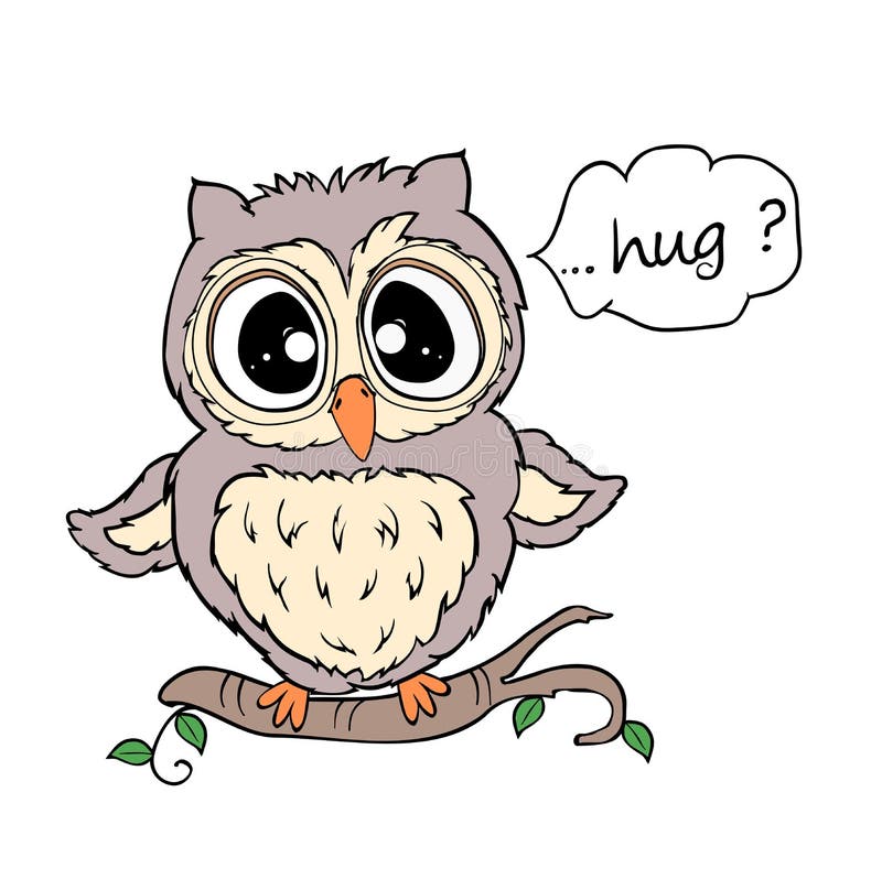 Cute owl illustration stock vector. Illustration of bird - 75420734