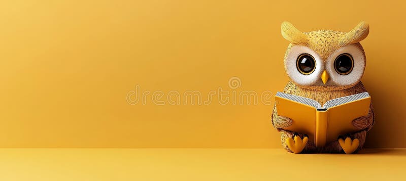 Cute Owl Reading a Book, Back To School. Education, Wisdom, and ...