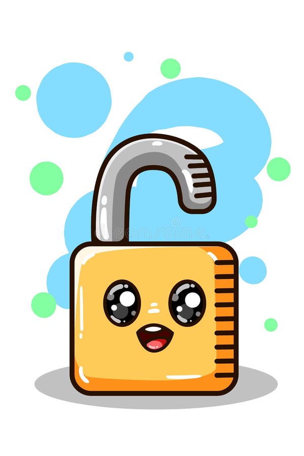 A Cute Padlock Vector Illustration Hand Drawing Stock Vector ...