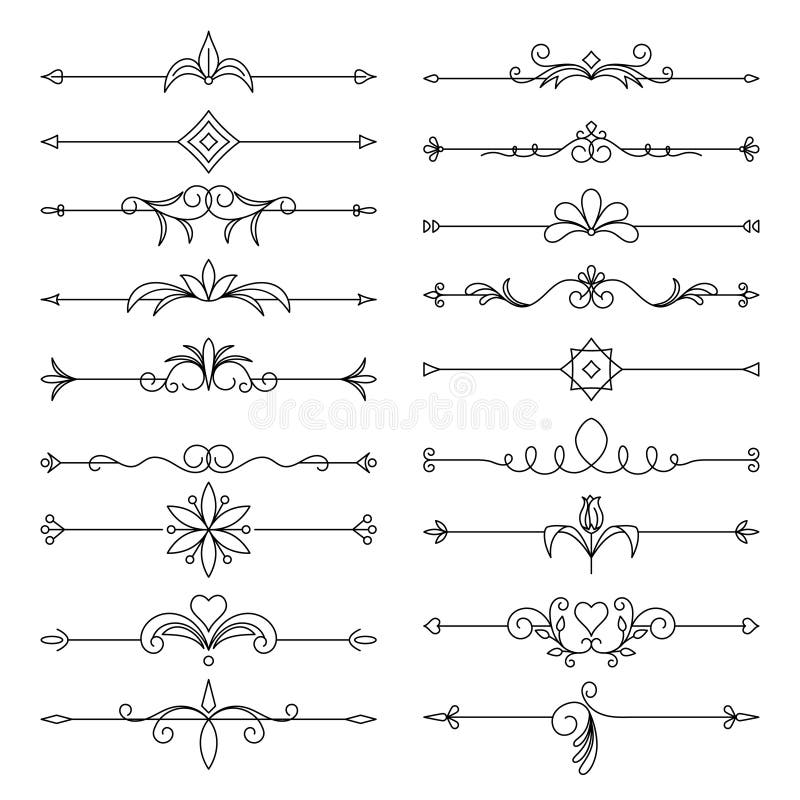 Cute Page Dividers Decor Vignette Vector Elements Stock Vector ...
