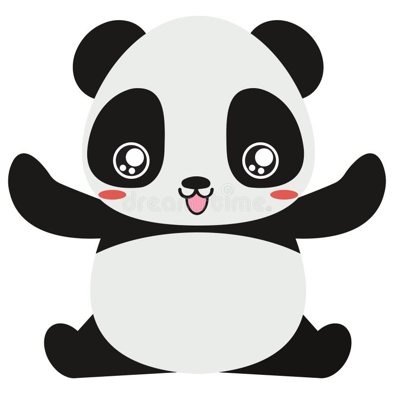 Cute Panda with Bamboo, Vector Illustration Eps Stock Vector ...