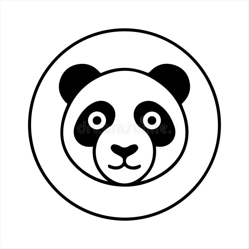 Cute Panda Bear Face Cartoon Circle Icon a Animal Vector Illustration ...