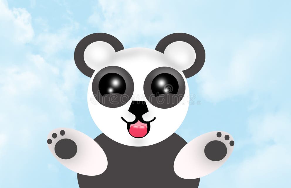 Cute panda bear heaven stock illustration. Illustration of panda - 51898621