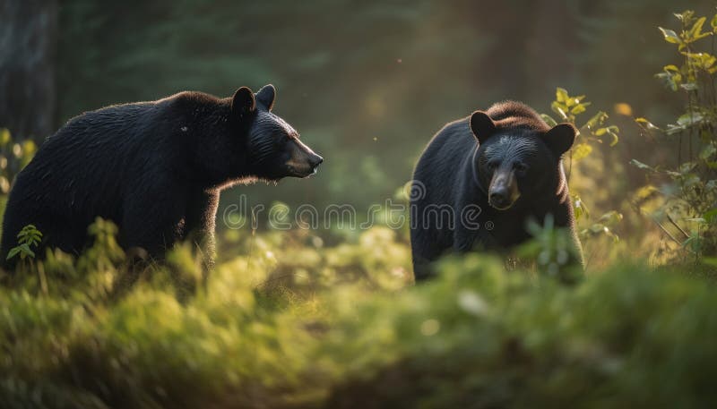 Cute Panda Bear Looking Playful in Forest Generated by AI Stock ...