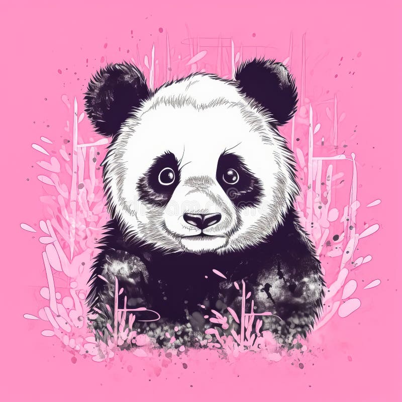 Pink Panda Camera Cute Illustration Stock Photos - Free & Royalty-Free ...
