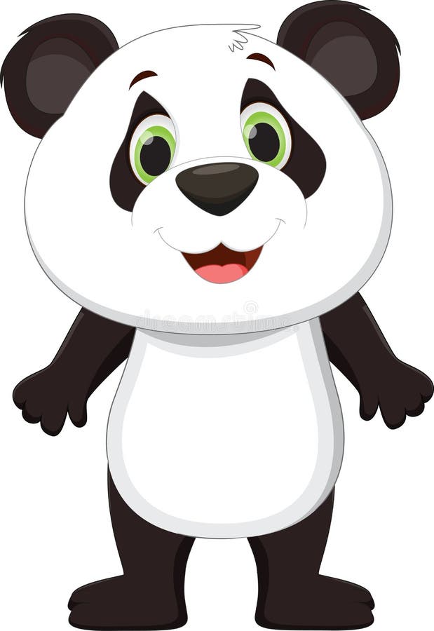 Cute Panda Cartoon Standing Stock Vector - Illustration of adorable ...