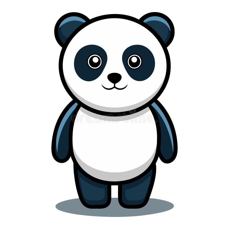 Cute Panda Cartoon Vector Icon Illustration on White Background Stock ...