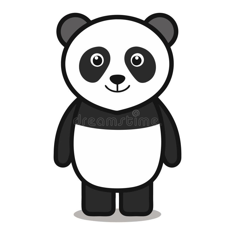 Cute Panda Cartoon Vector Icon Illustration on White Background Stock ...