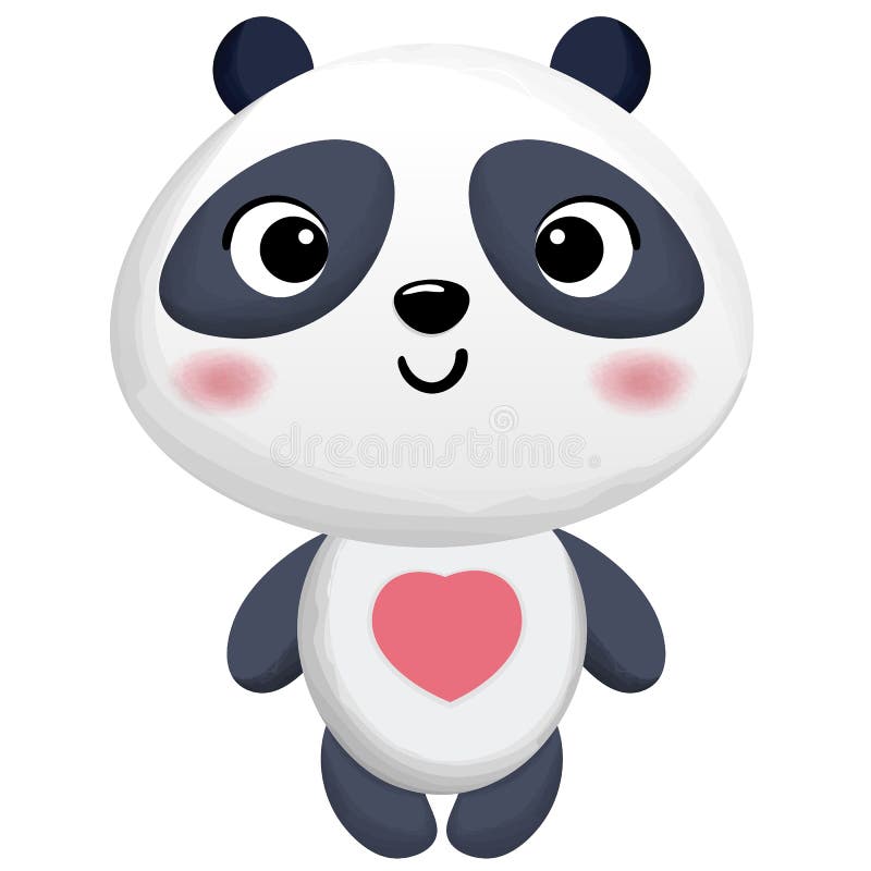 Cute Panda Cartoon Vector Illustration. Chinese Bear Icons. Cartoon ...
