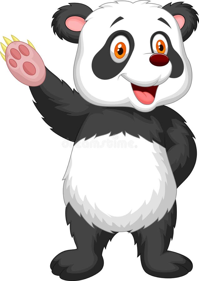 Panda in welcoming gesture stock vector. Illustration of smiling - 48564771