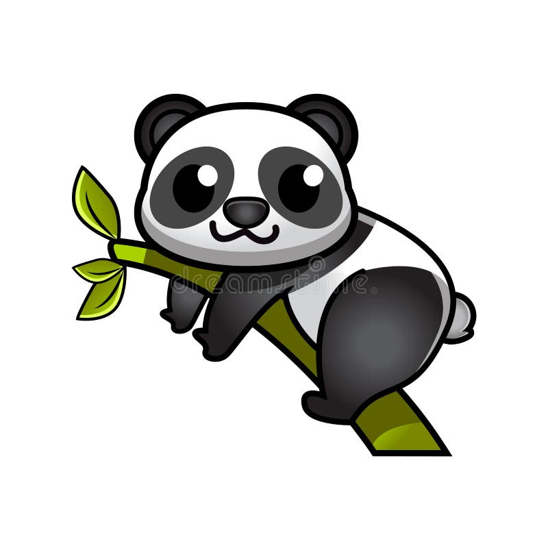 Cute Panda Climbing Tree, Vector Illustration Stock Vector ...