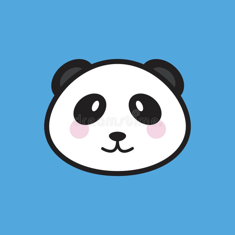 Cute Panda Face Icon Drawing Stock Vector - Illustration of face ...